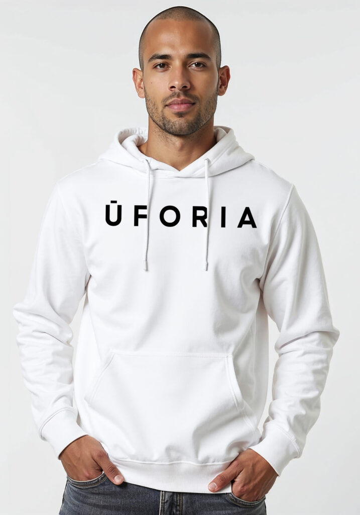 Uforia - Men's White Hoodie - Uforia