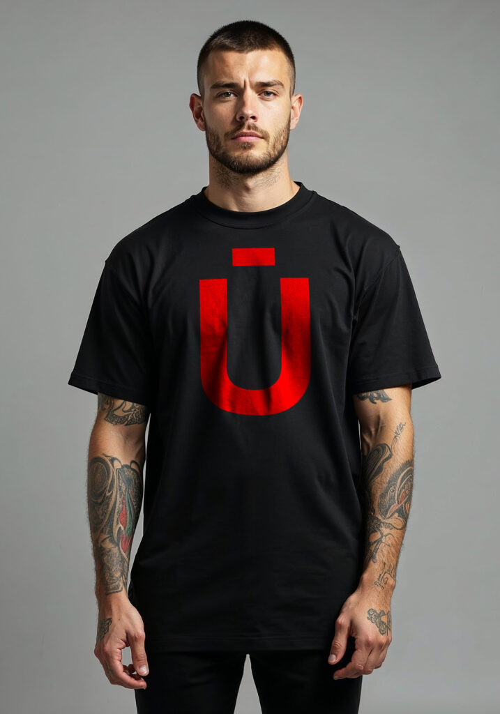 Uforia - Men's Black Tee With Red Logo - Uforia